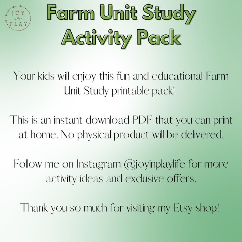 The Farm That Feeds Us Book Unit Study, Activity Printable Pack ...