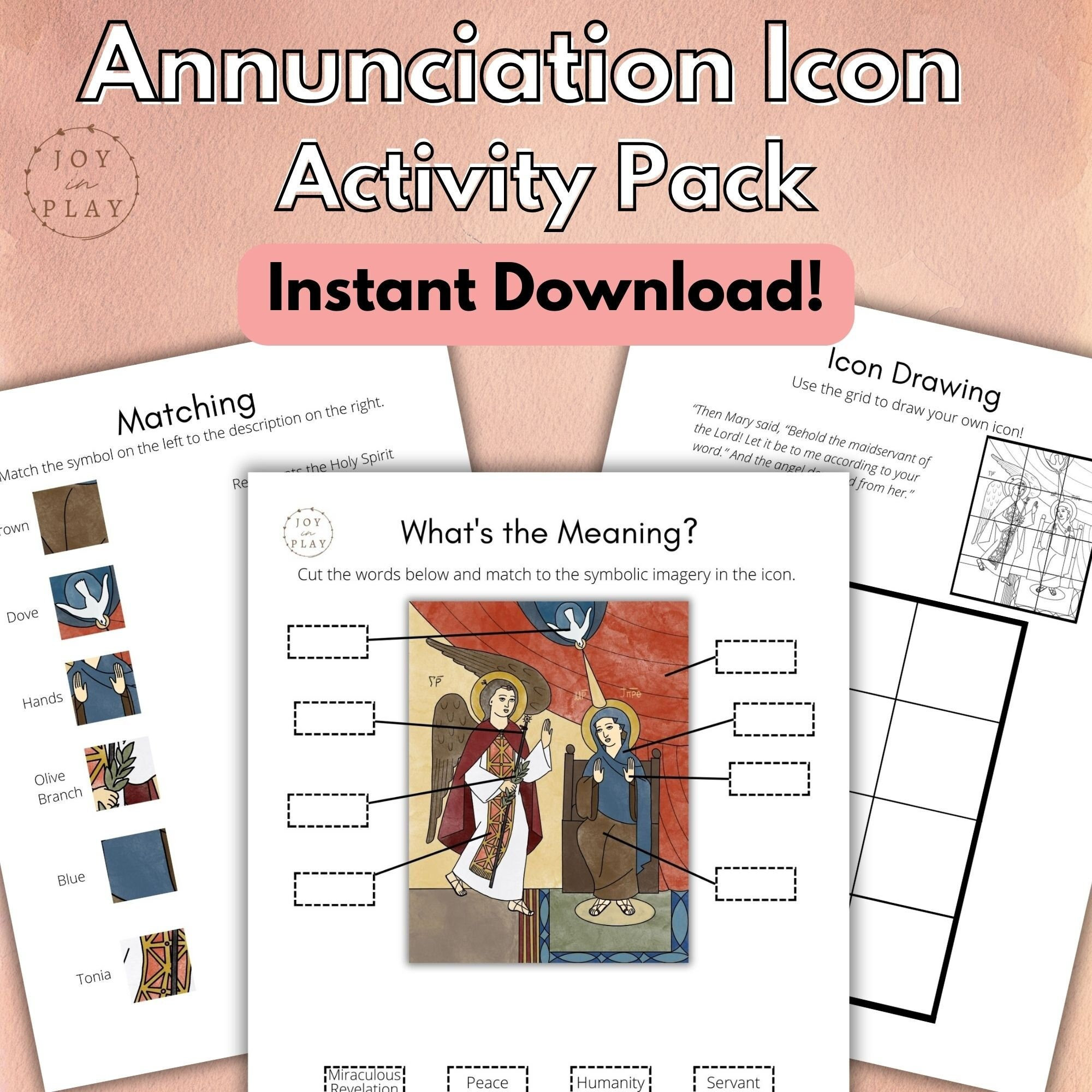Feast of Annunciation Iconography Study, St. Mary, Coptic Orthodox Icon ...