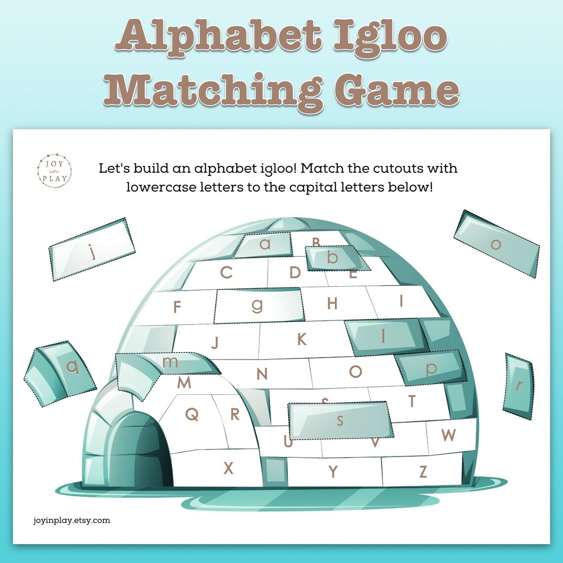 Alphabet Igloo Letter Matching Game Printable, Arctic Learning ...
