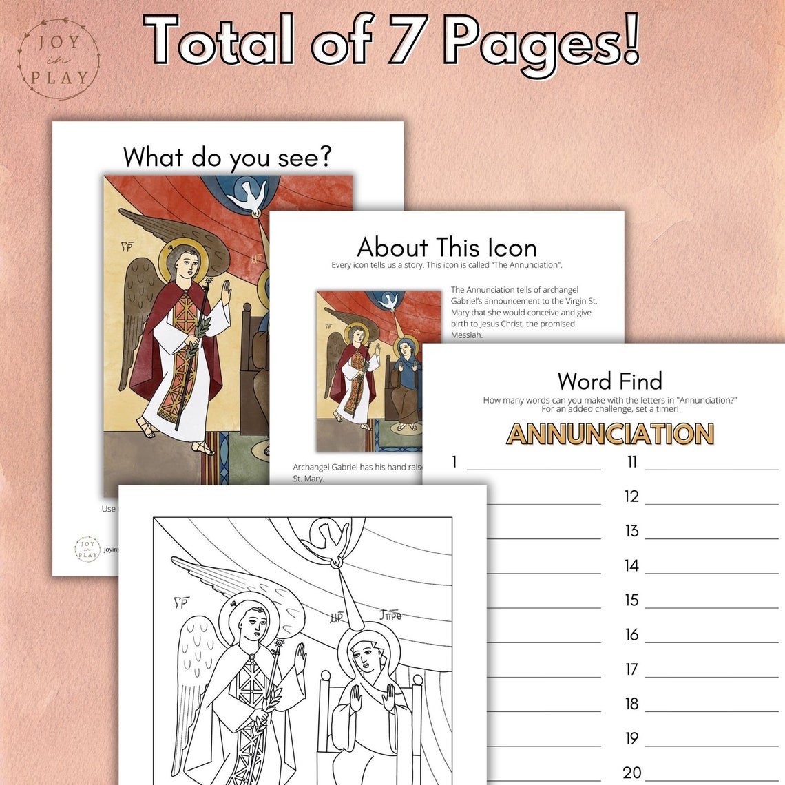 Feast of Annunciation Iconography Study, St. Mary, Coptic Orthodox Icon ...