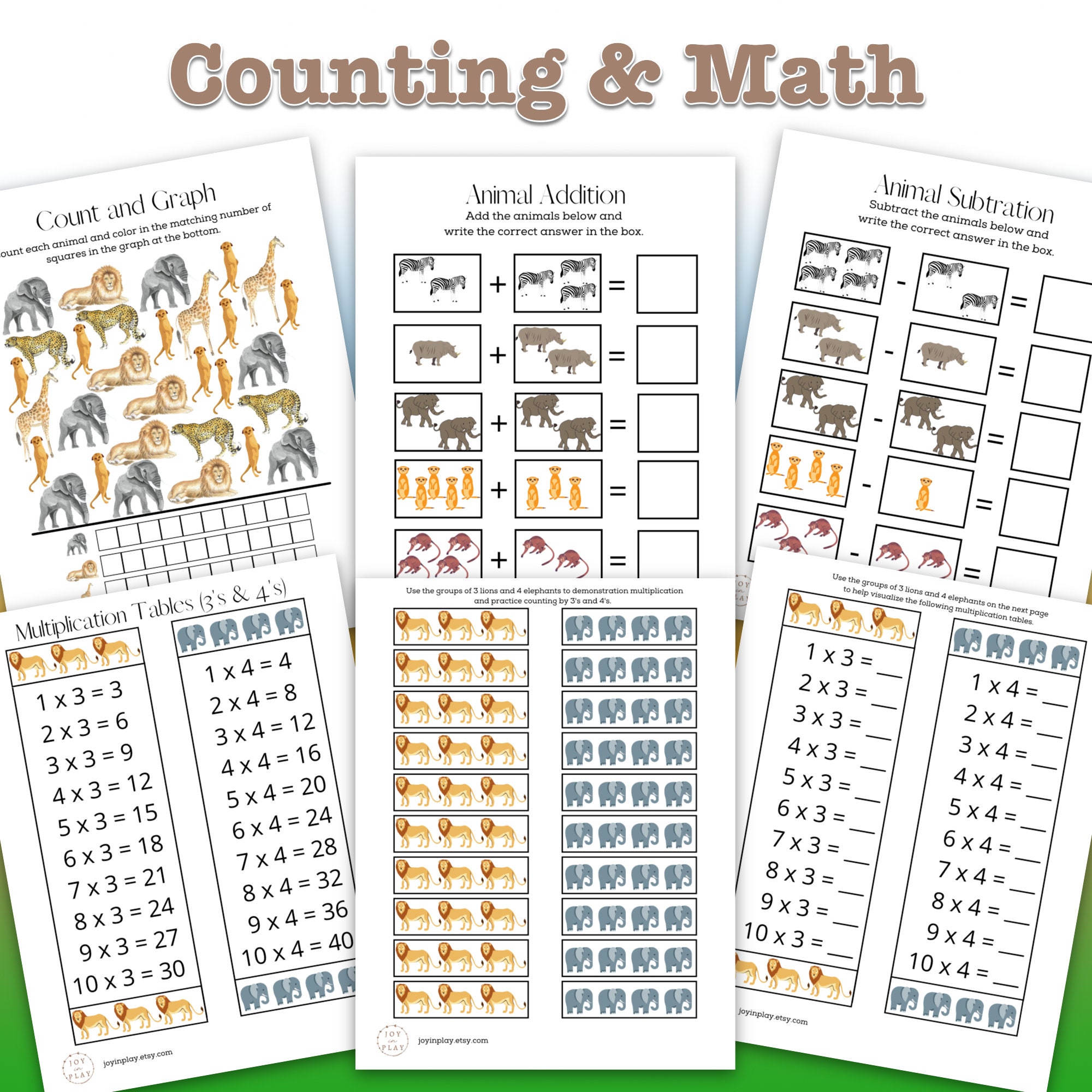 African Animals Activity Printable Pack, Busy Book, Montessori, Reading ...