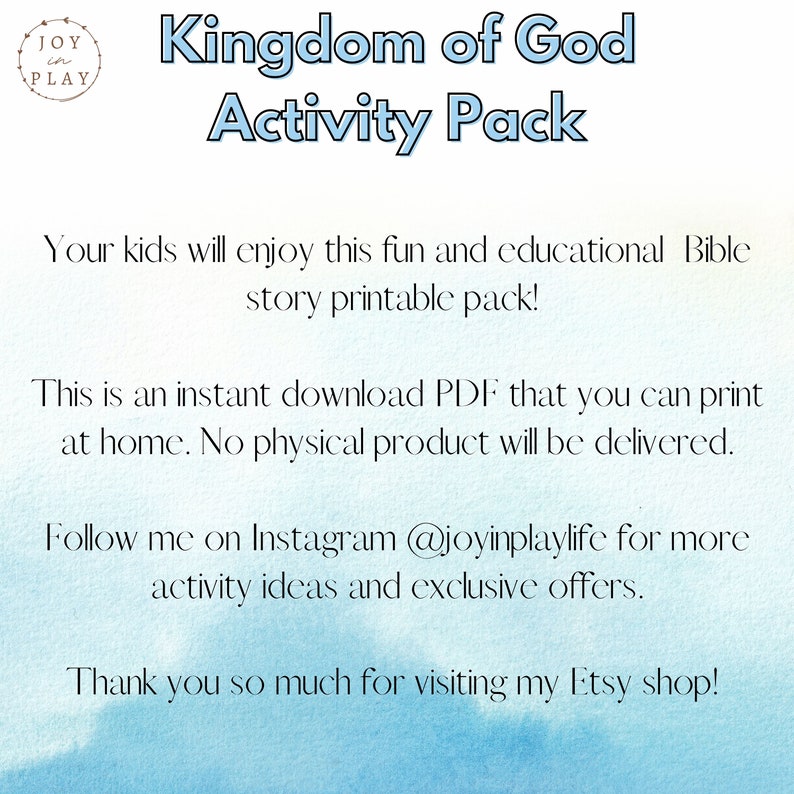 Seek First the Kingdom of God Printable Activity Pack, Bible Lesson ...