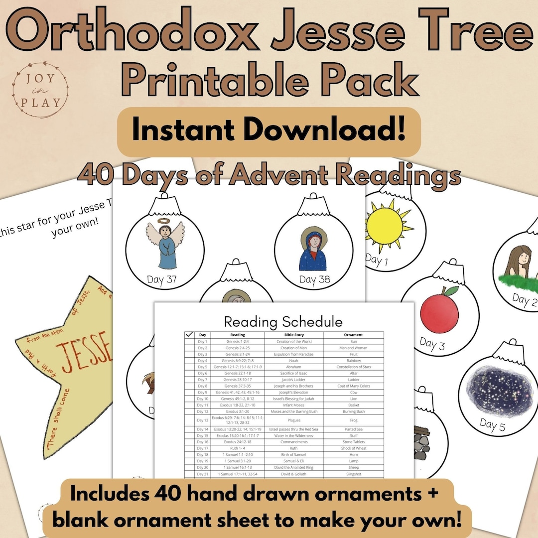 Orthodox Jesse Tree Printable Activity Pack, Christian, Coptic ...