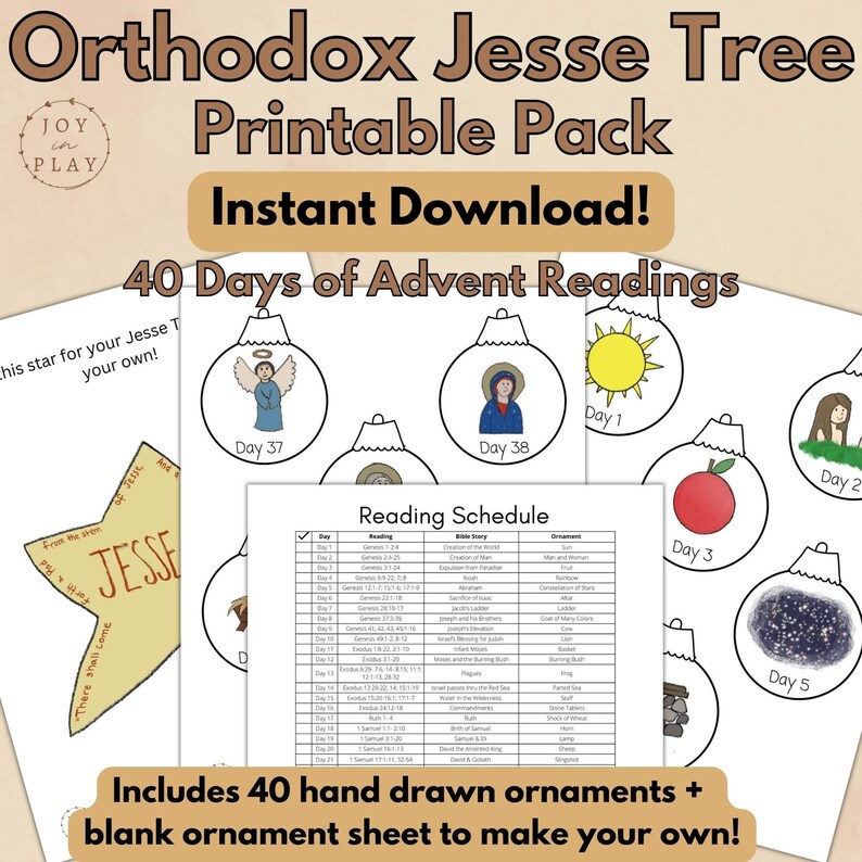 Orthodox Jesse Tree Printable Activity Pack, Christian, Coptic ...