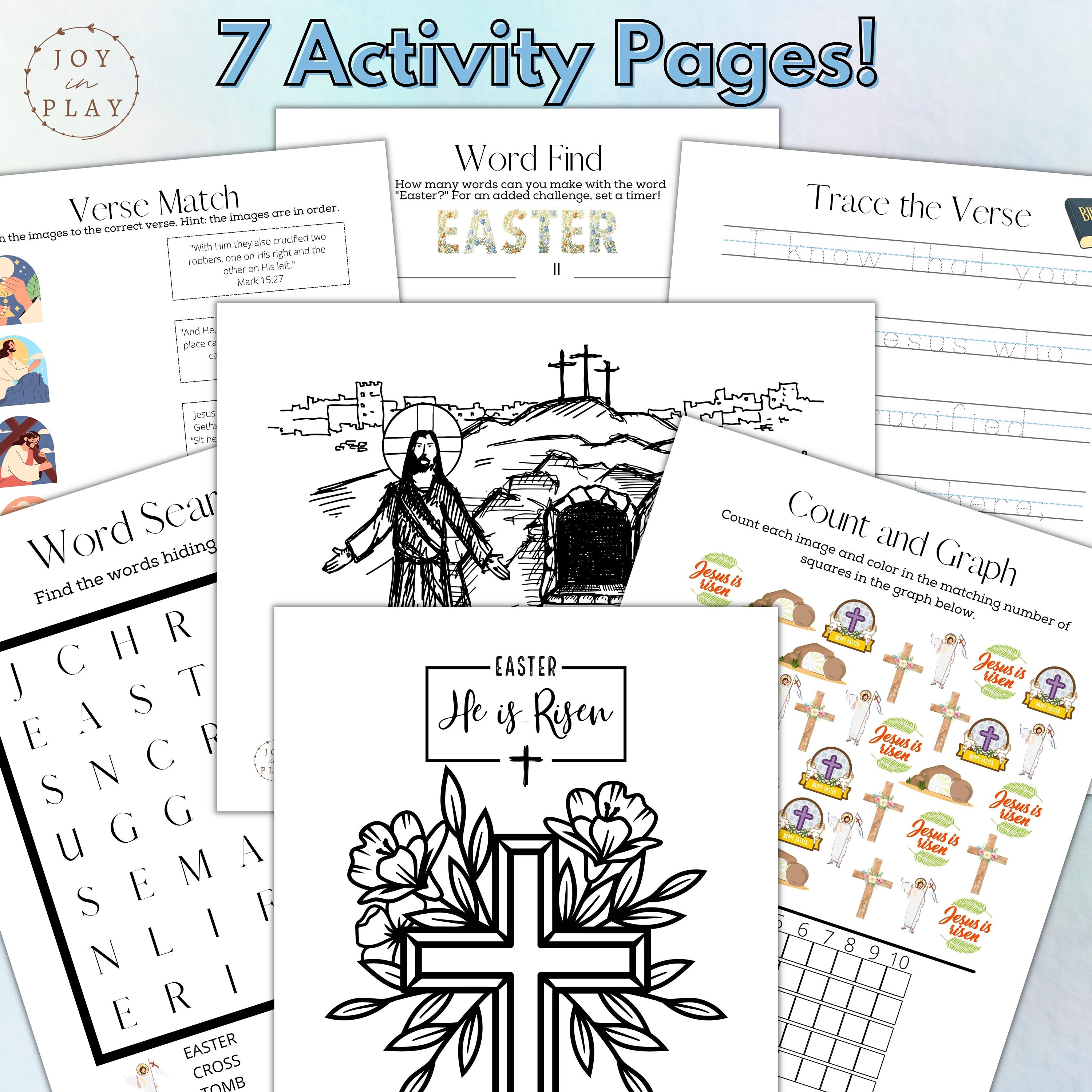 Easter Sunday Printable Activity Pack, Feast of Resurrection, Christian ...