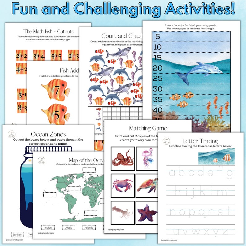Ocean Unit Study Activity Printable Pack, Busy Book, Montessori ...