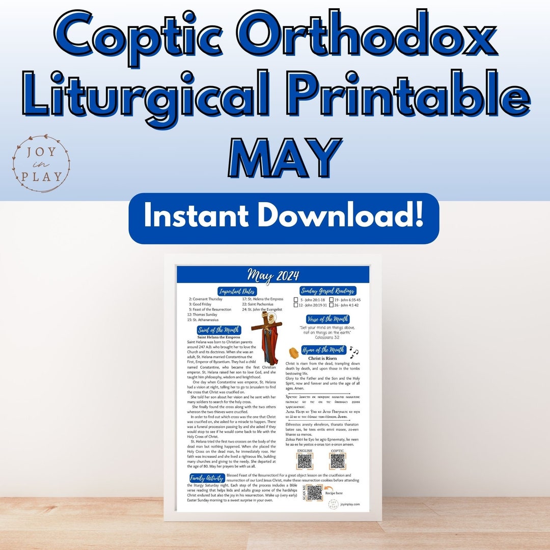 Coptic Orthodox Monthly Calendar, Saint of the Month, May 2024 ...