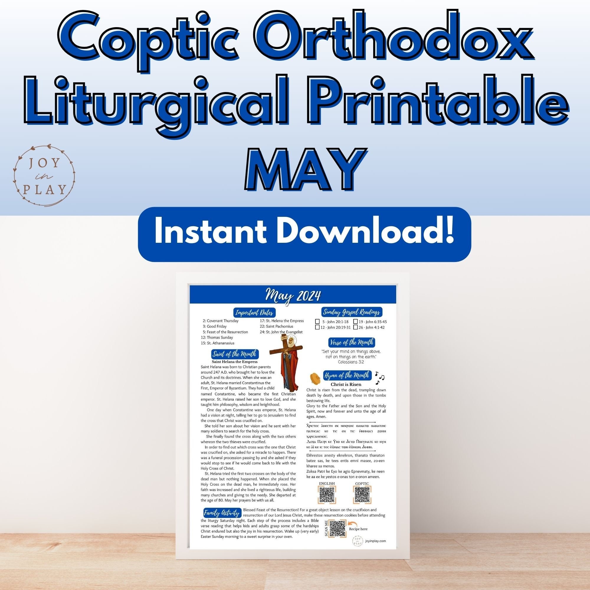 Coptic Orthodox Monthly Calendar, Saint of the Month, May 2024 ...