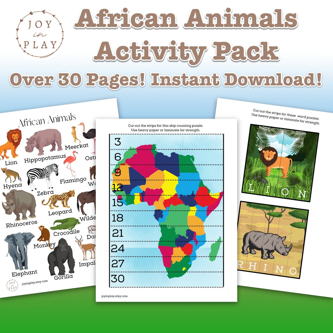 African Animals Activity Printable Pack Busy Book | Etsy