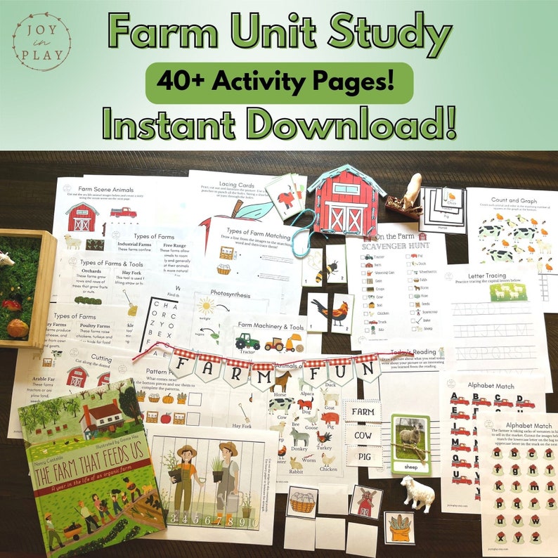 The Farm That Feeds Us Book Unit Study, Activity Printable Pack ...