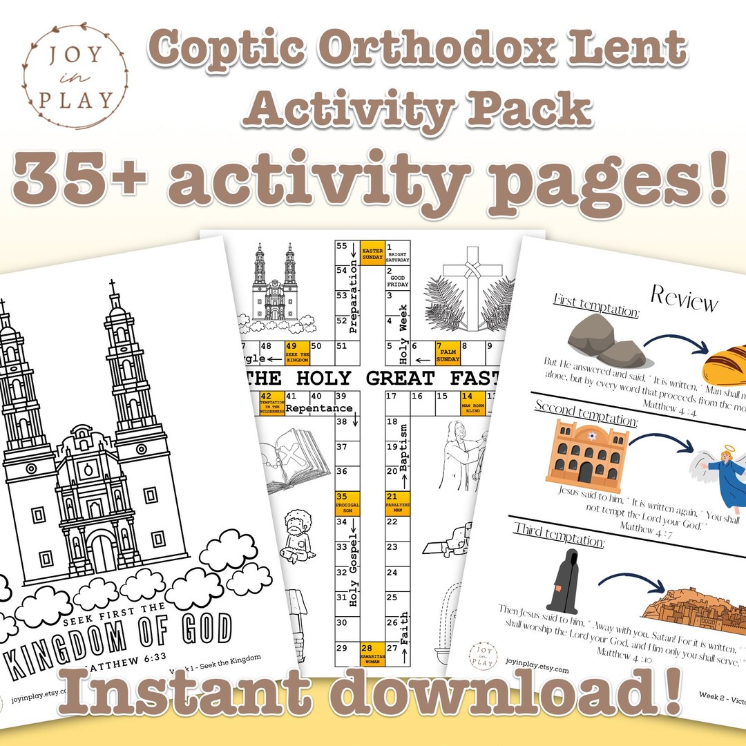 Coptic Orthodox Lent Printable Activity Pack, Liturgical, Christian ...