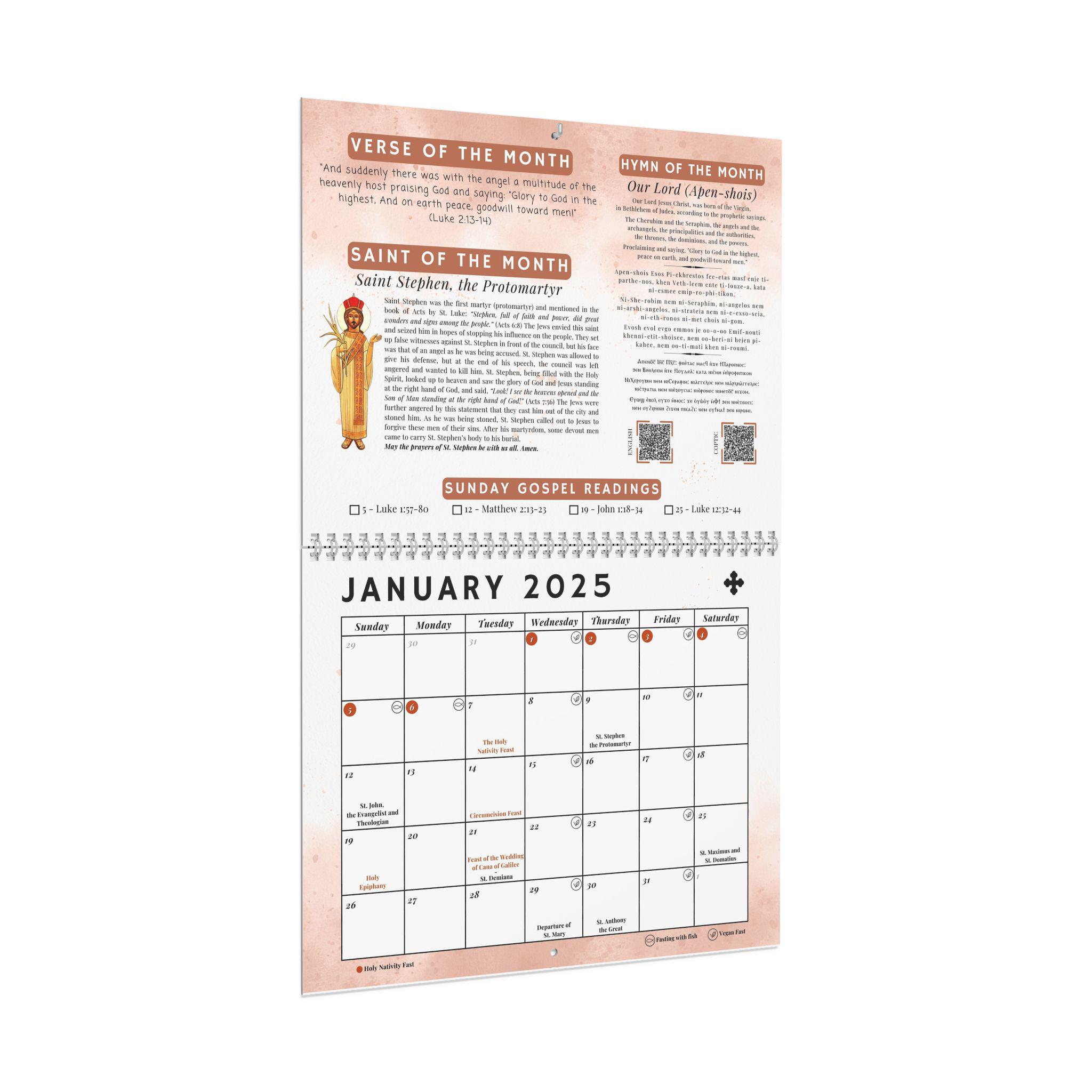 2025 Coptic Orthodox Calendar, Saints, Fasts, Verses, Hymns, Gospel ...