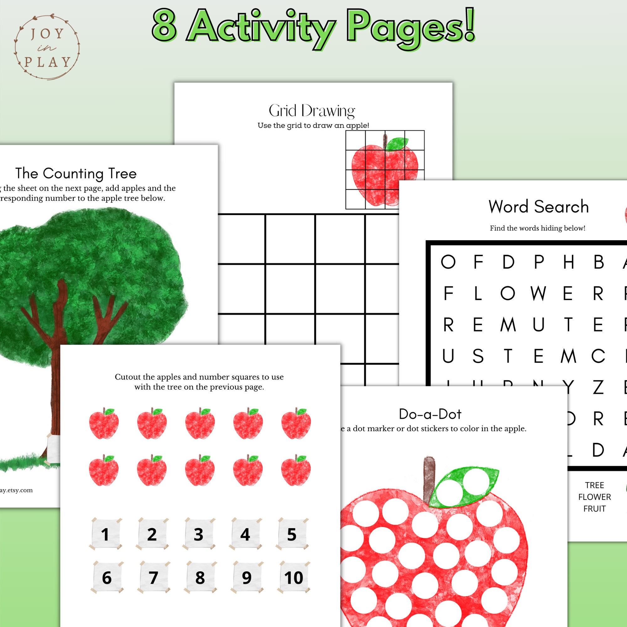Apple Mini Unit Study Printable Activity Pack, Fall, Orchard, Apple ...
