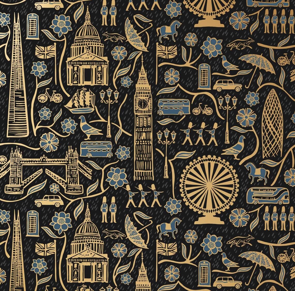 London Calling Wallpaper - Traditional Wallpaper - Etsy