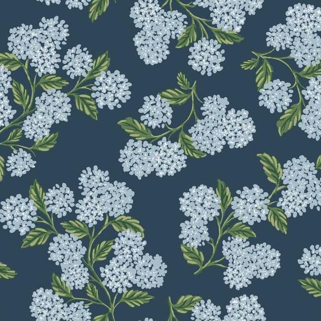 Hydrangea Floral Wallpaper - Traditional Wallpaper - Etsy