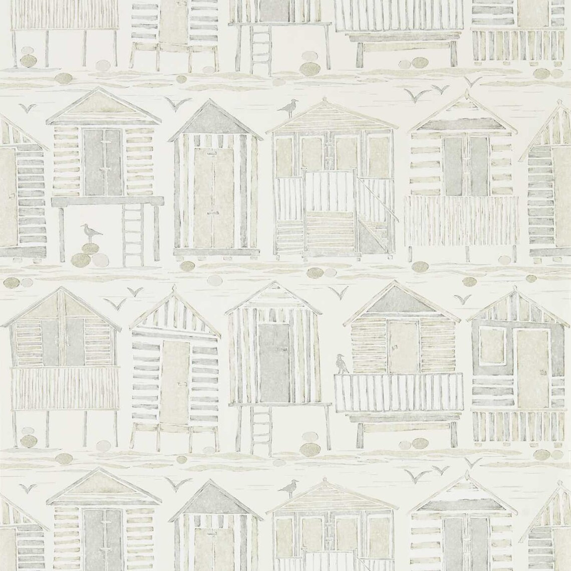 Beach Shacks Coastal Wallpaper - Traditional Wallpaper - Etsy