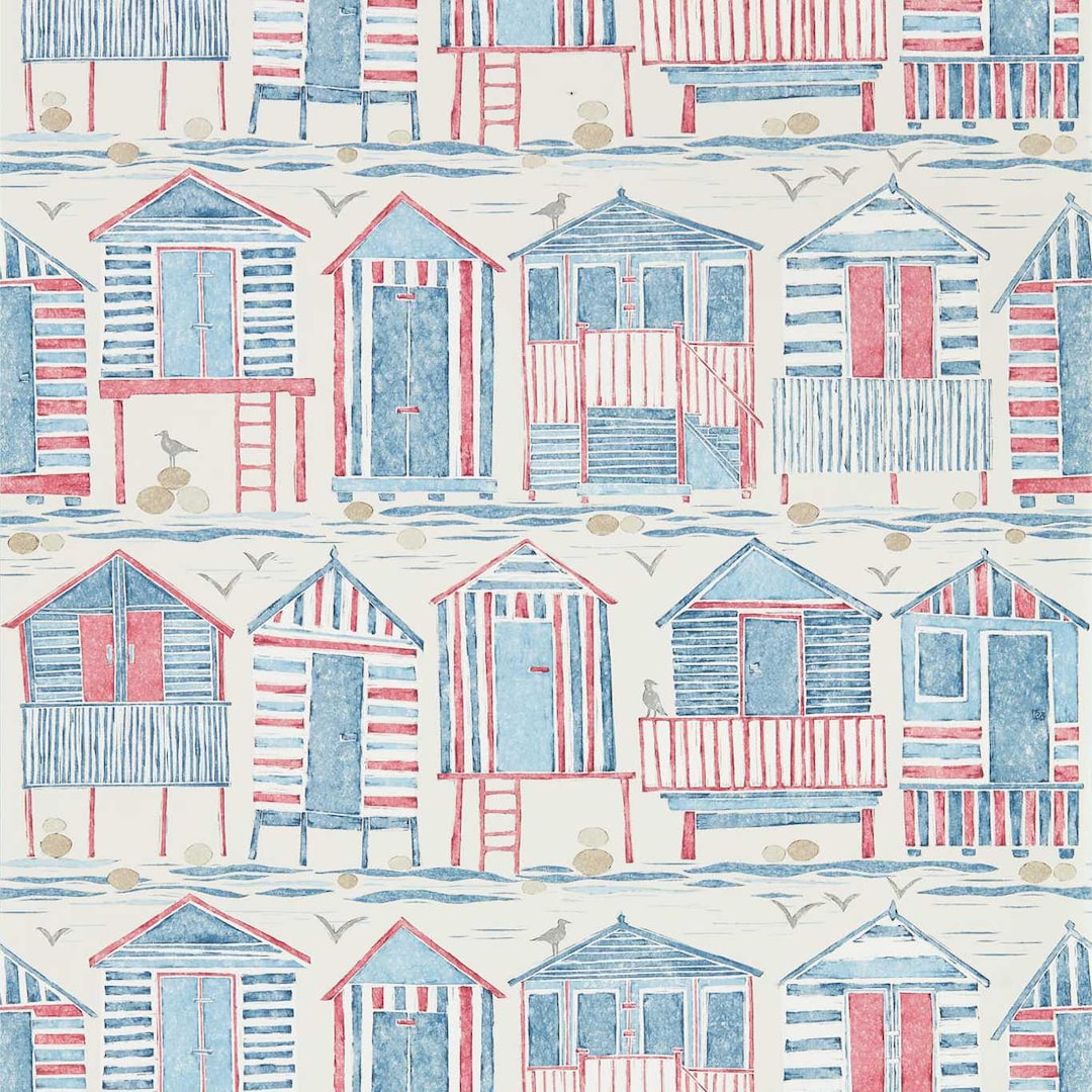 Beach Shacks Coastal Wallpaper - Traditional Wallpaper - Etsy
