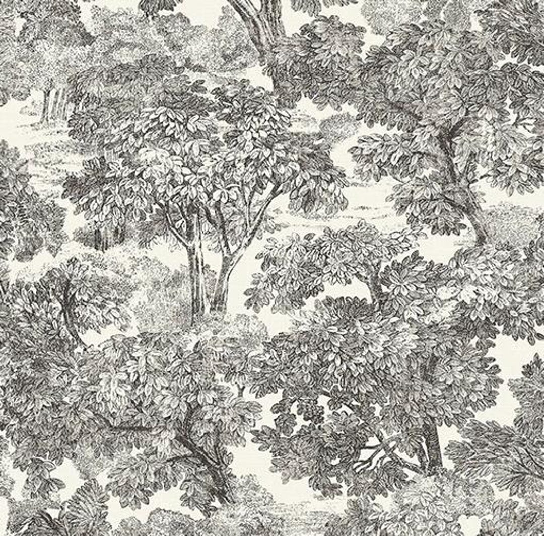 Impressionist Trees Toile Wallpaper Pre-pasted Wallpaper - Etsy