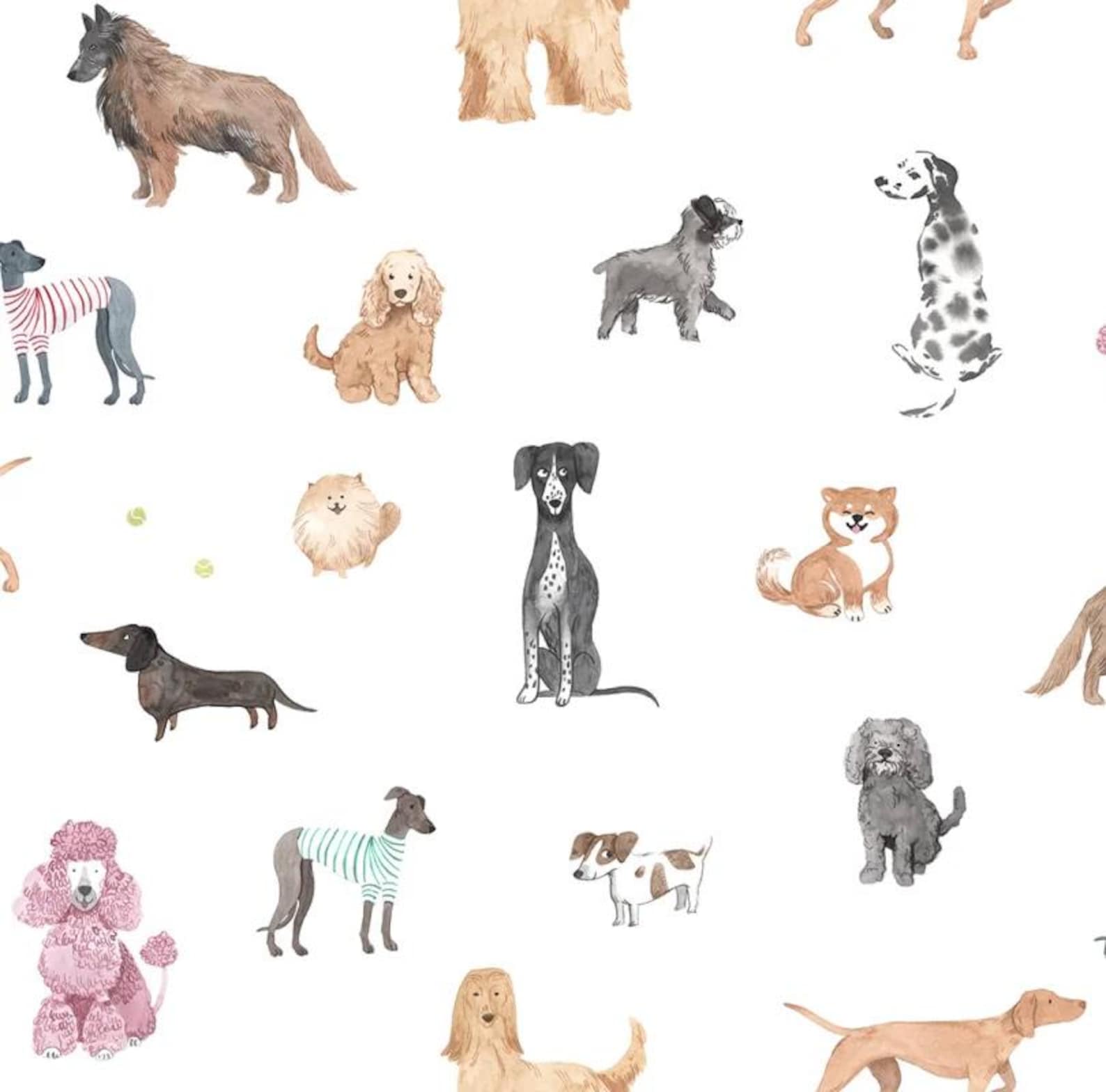 Pup Park Wallpaper - Traditional Wallpaper - Etsy