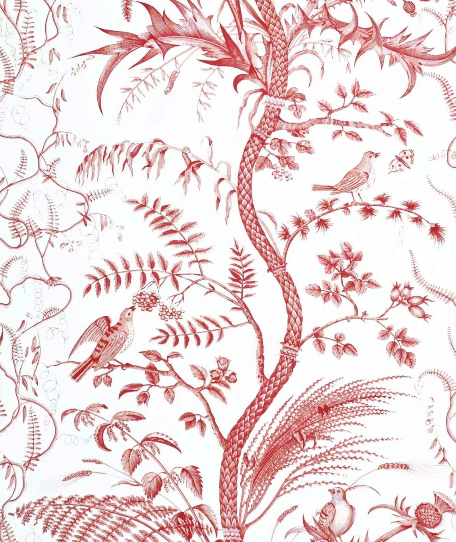 Bird & Thistle Wallpaper - Traditional Wallpaper - Etsy