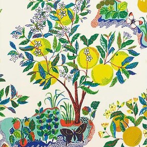 Citrus Garden Botanical Wallpaper - Traditional Wallpaper - Etsy