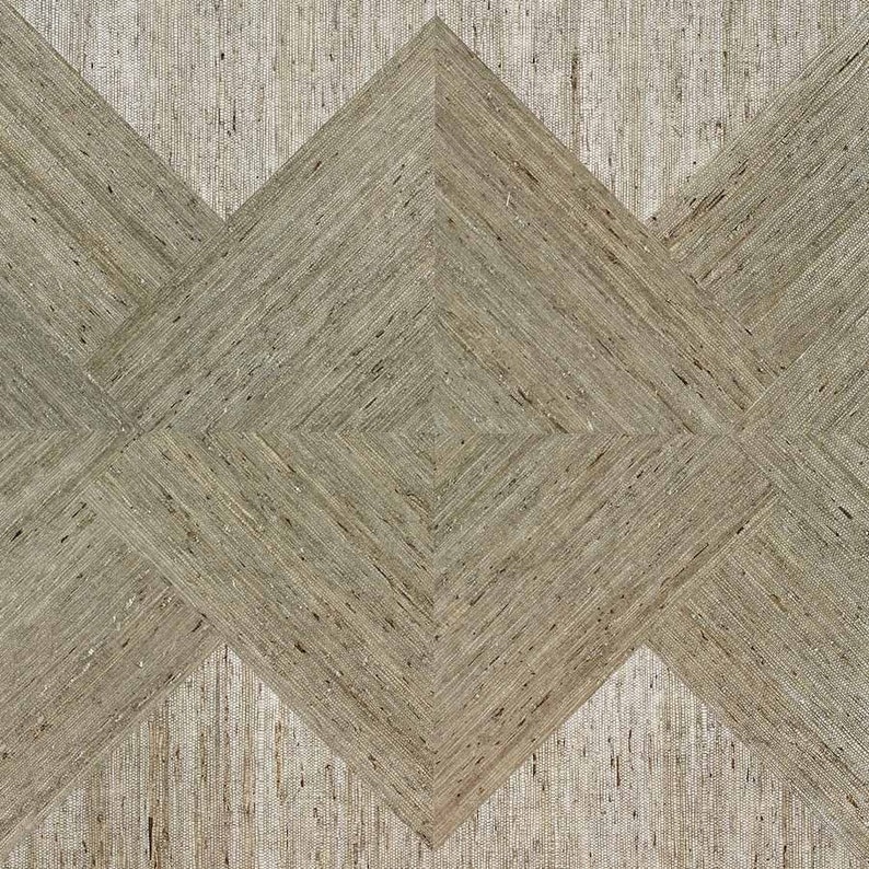 Inlay Geometric Grasscloth Wallpaper Traditional Wallpaper - Etsy