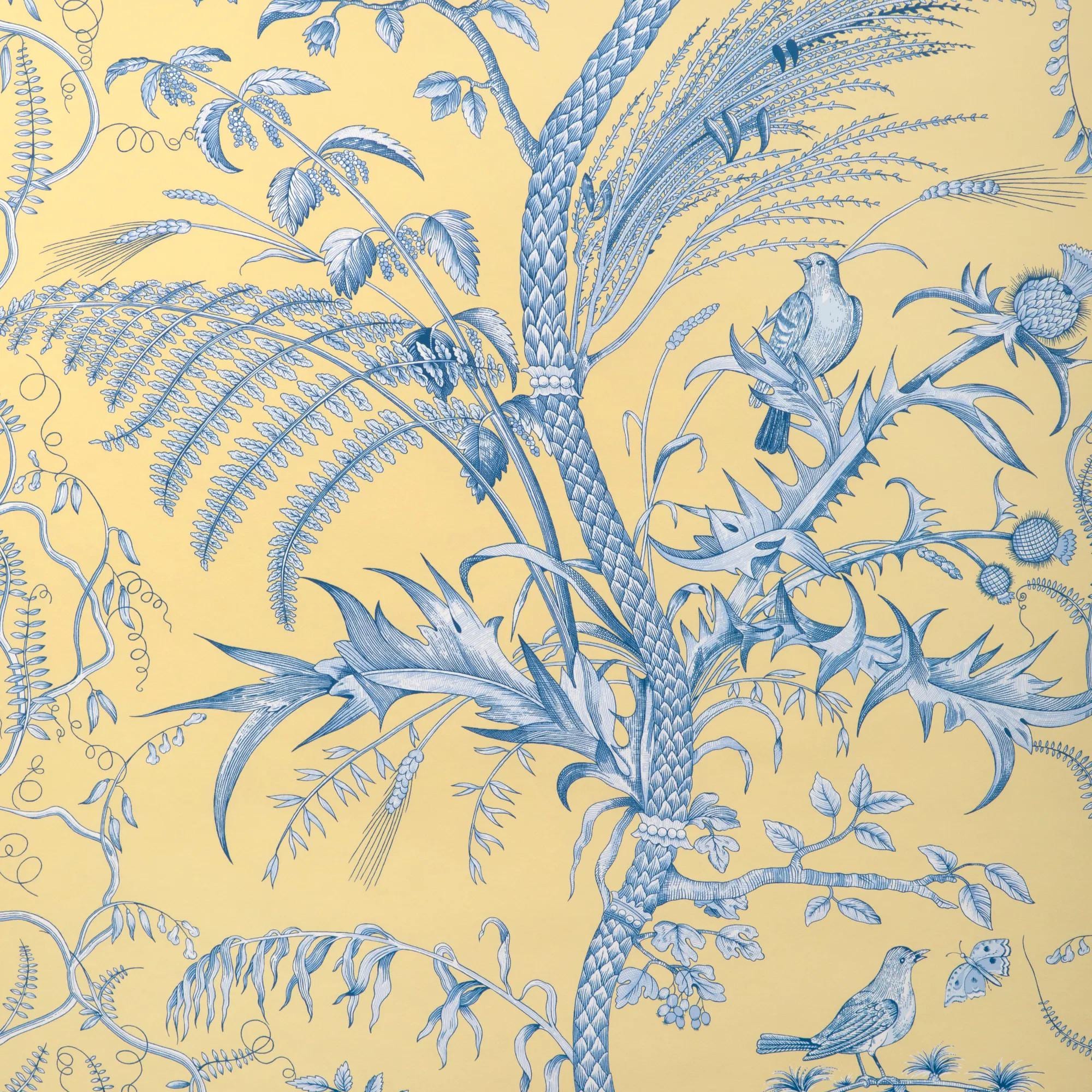 Bird & Thistle Wallpaper - Traditional Wallpaper - Etsy