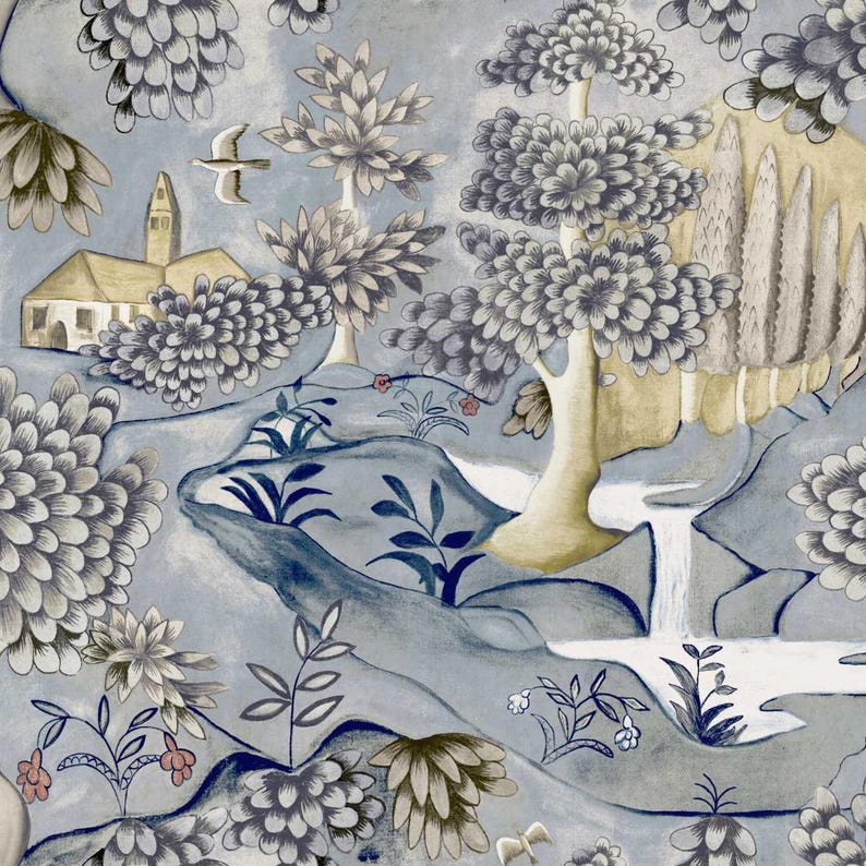 Verdure Scenic Landscape Wallpaper Traditional Wallpaper - Etsy