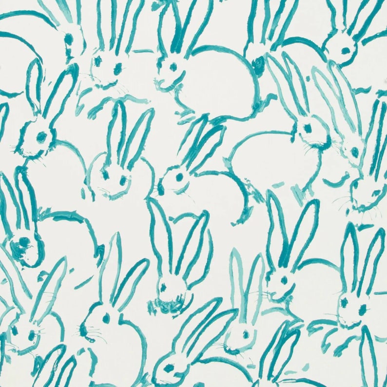 Hutch Illustrated Bunnies Wallpaper - Traditional Wallpaper - Etsy