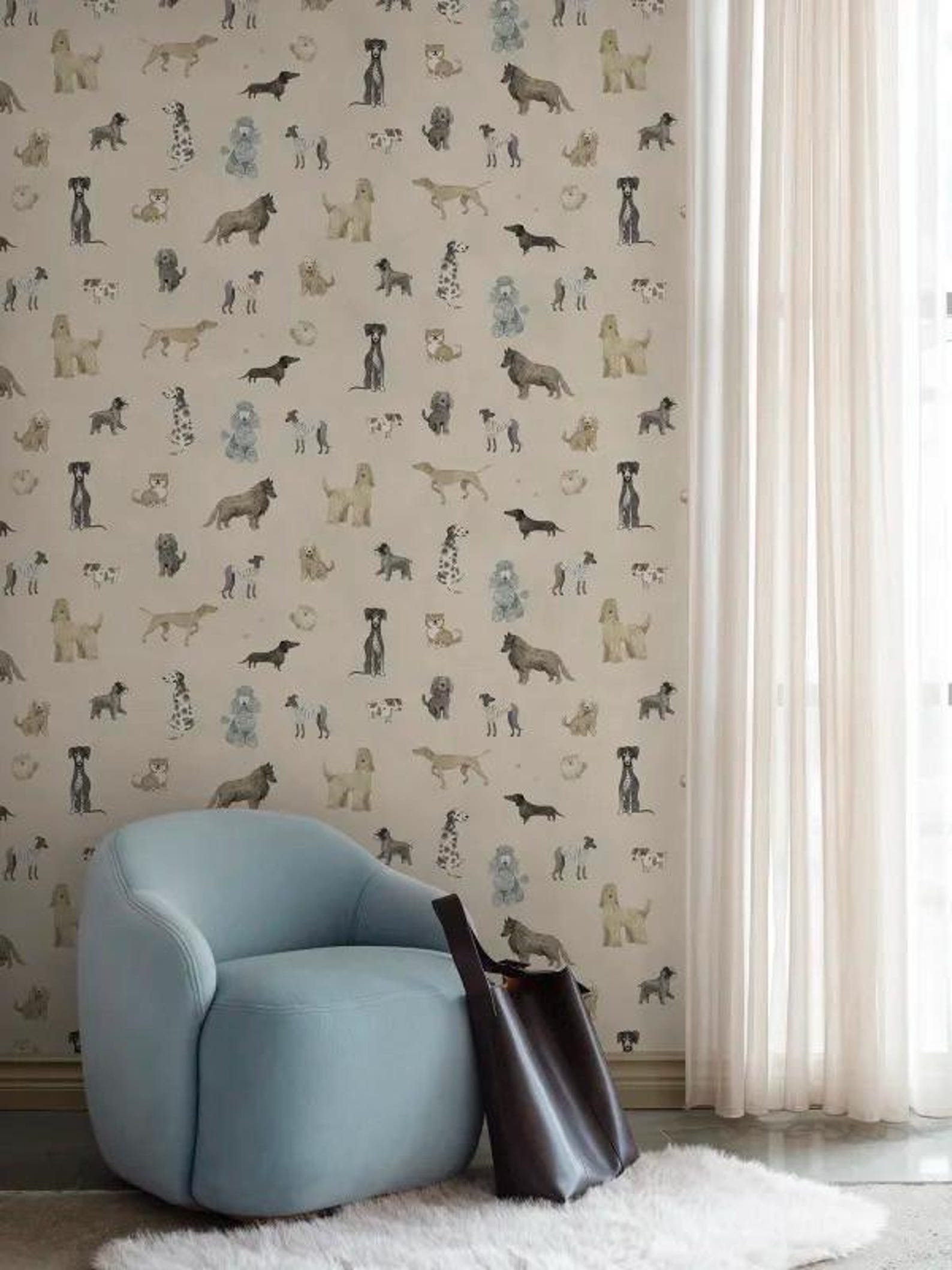 Pup Park Wallpaper - Traditional Wallpaper - Etsy