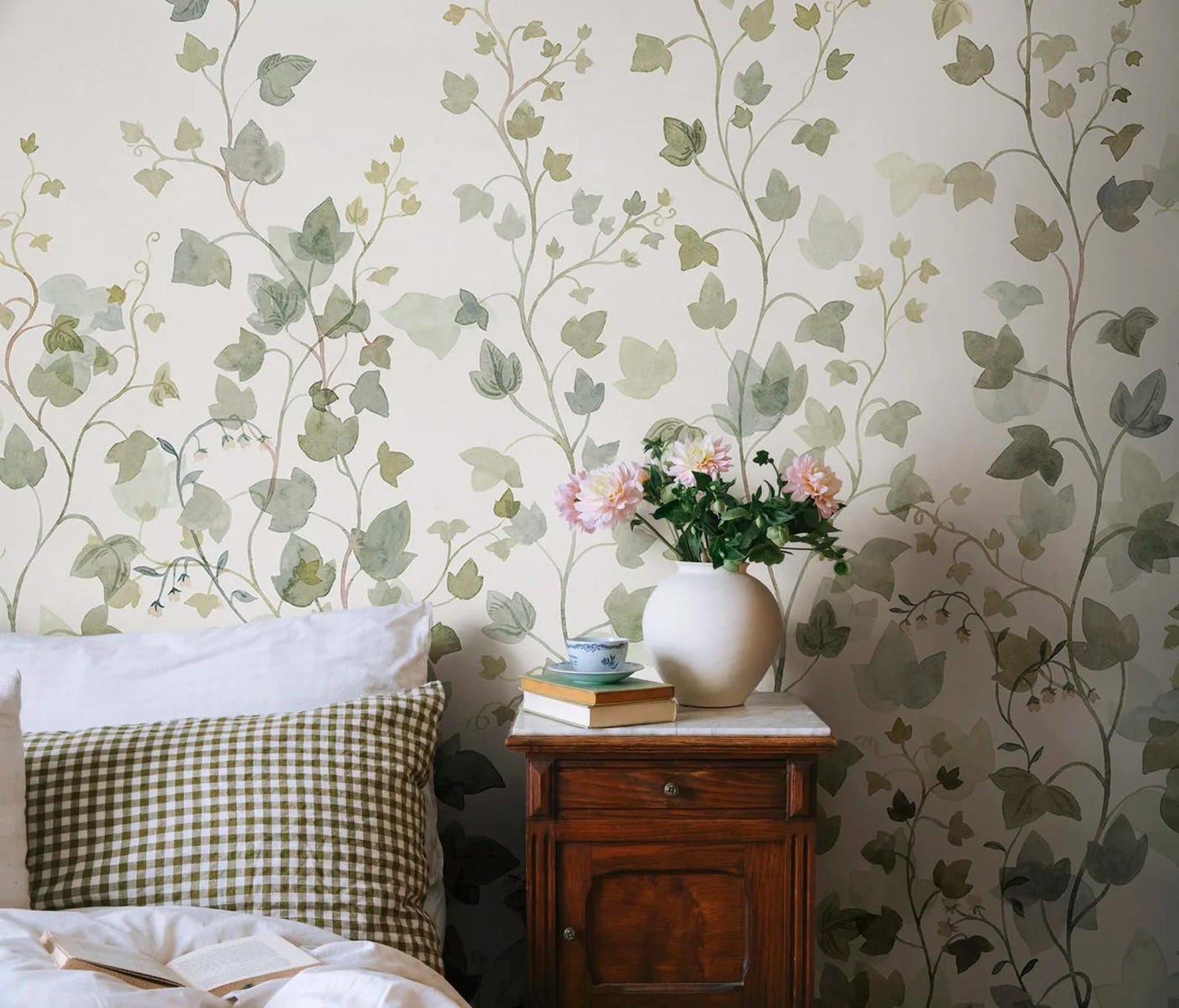 Ivy Botanical Mural Wallpaper Traditional Mural Wallpaper - Etsy