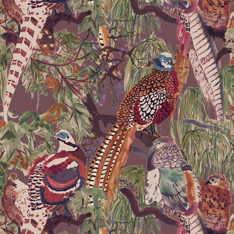 Pheasant Wallpaper - Traditional Wallpaper - Etsy