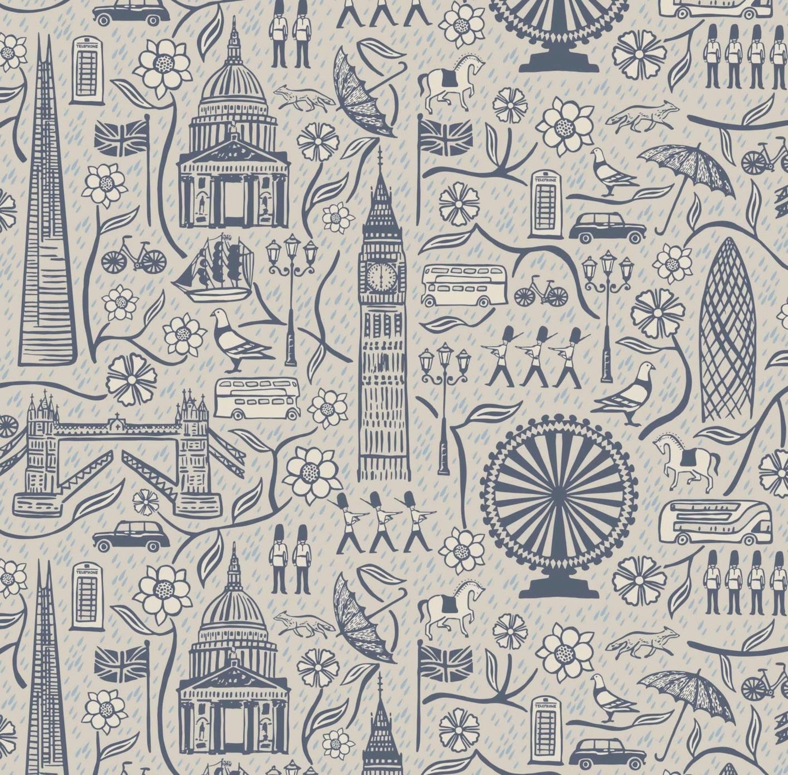 London Calling Wallpaper - Traditional Wallpaper - Etsy