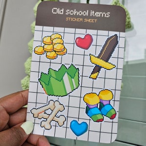 Old School Items Sticker Sheet // Waterproof/weatherproof Sticker Sheet ...