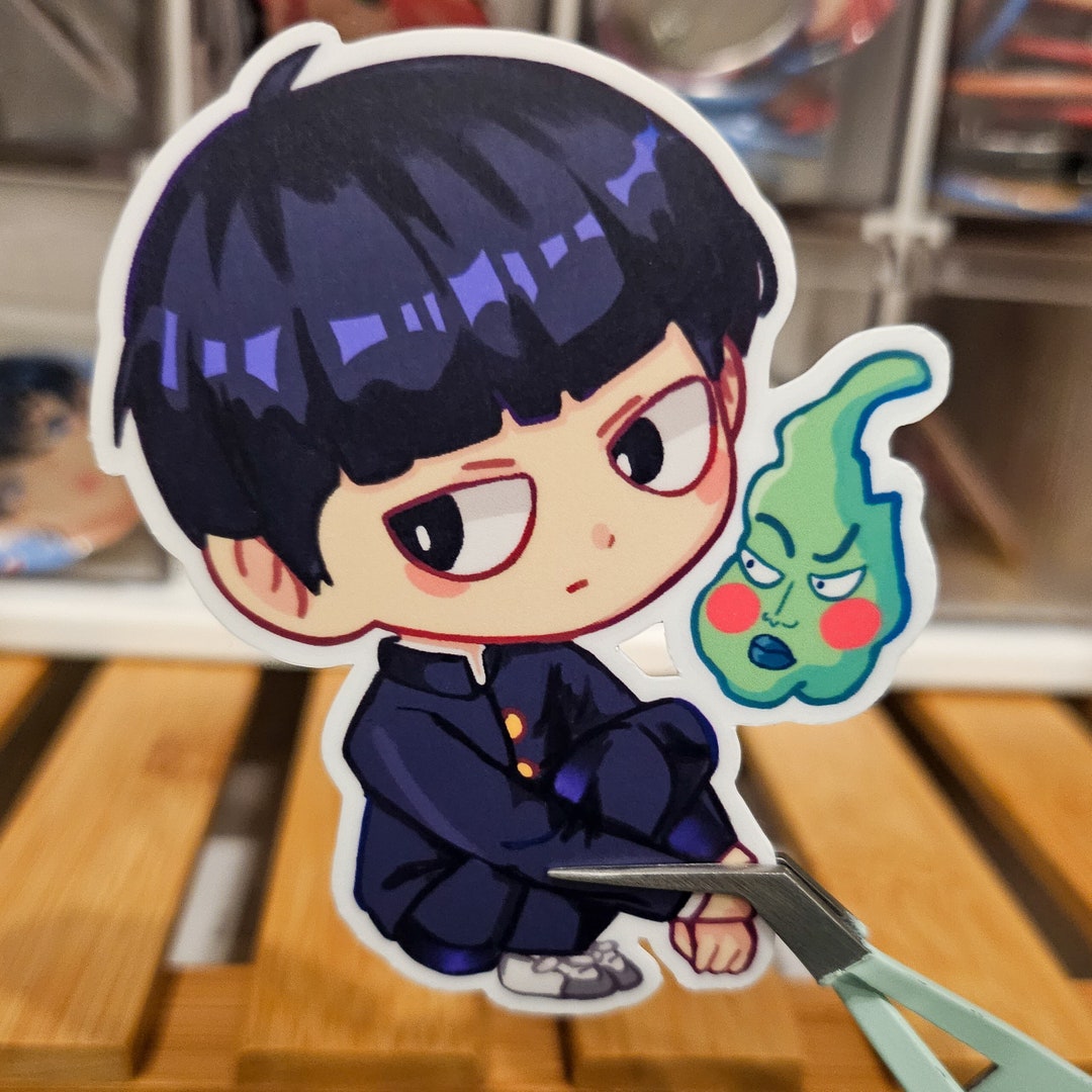 MP100 Matte Vinyl Stickers // Mob Dimple and Reigen // Waterproof ...