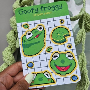 Goofy Froggy Sticker Sheet // Waterproof/weatherproof Sticker Sheet - Etsy