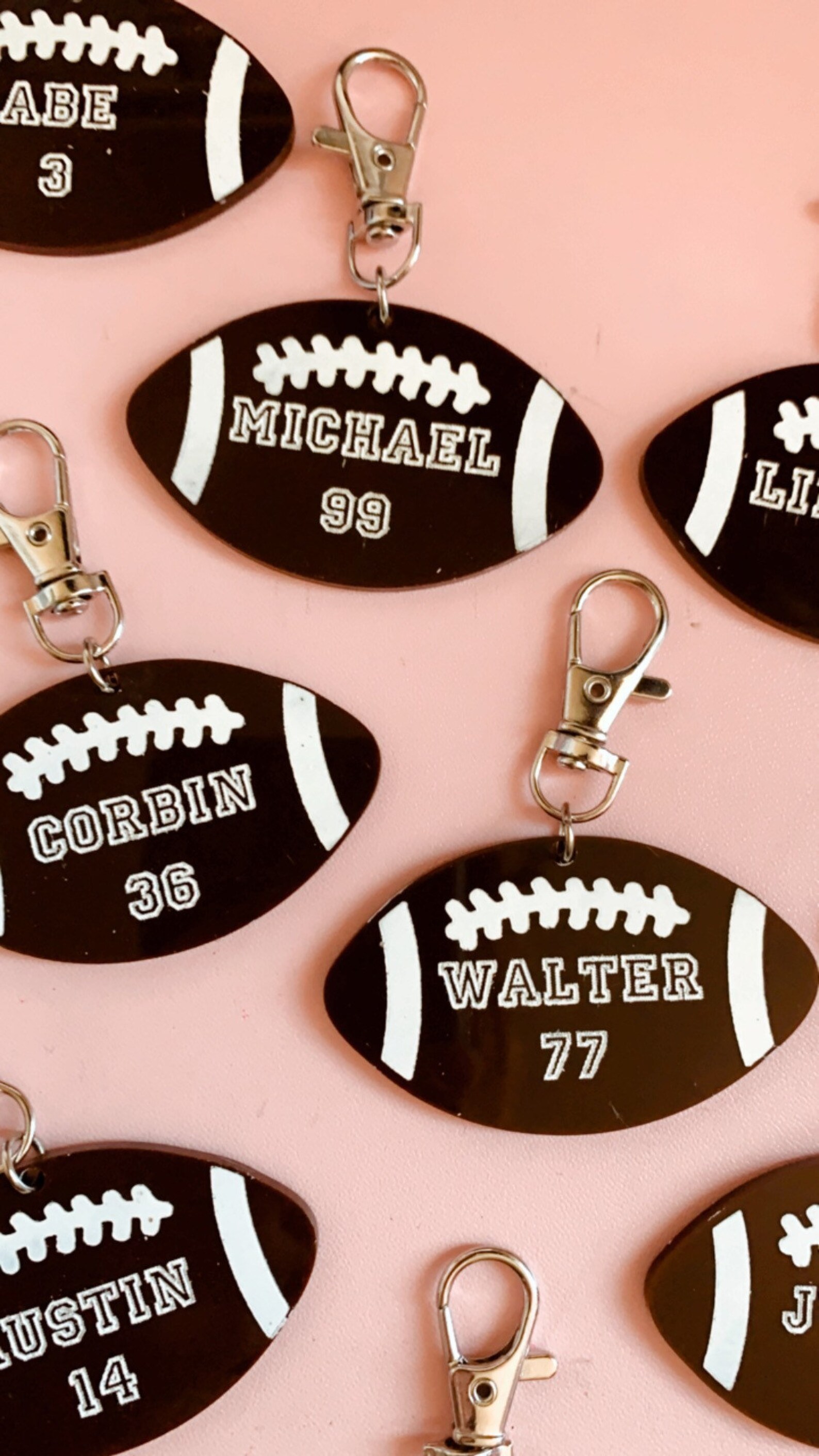 Football Key Chains / Bag Tags / Football Team Gifts - Etsy