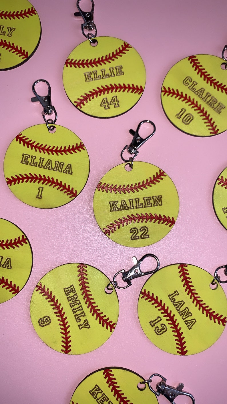 Softball Key Chains / Personalized Softball Key Chains - Etsy