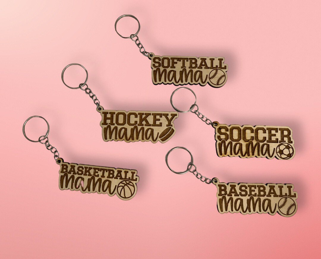 Sports Mama Key Chains / Softball / Basketball / Baseball / Hockey ...