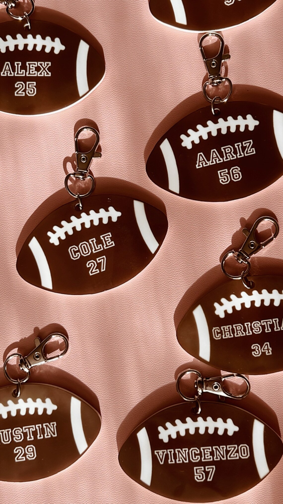Football Key Chains / Bag Tags / Football Team Gifts - Etsy