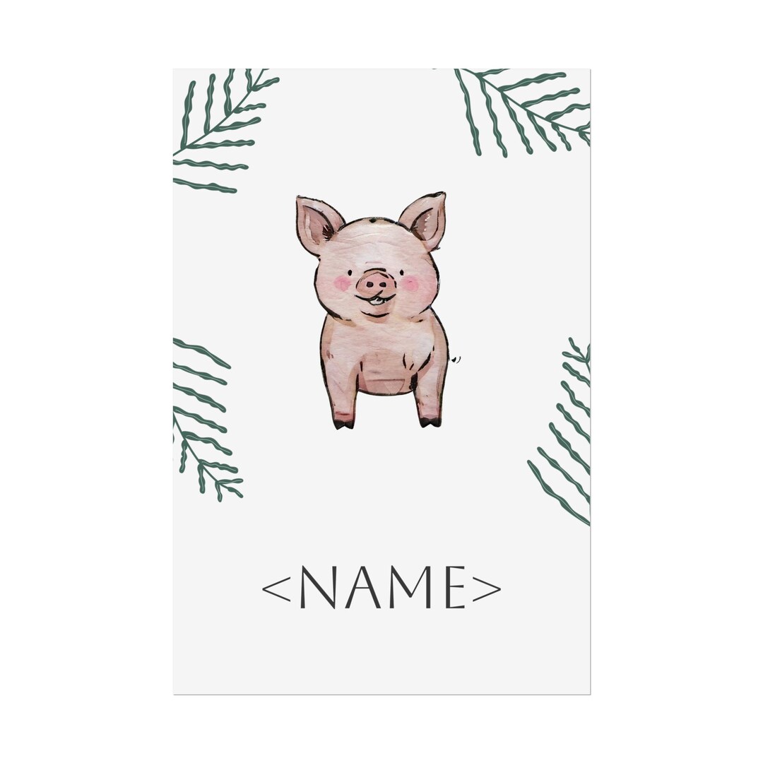 Rolled Posters, Cute Pig Wall Art for Kids Bedrooms or Nursery ...