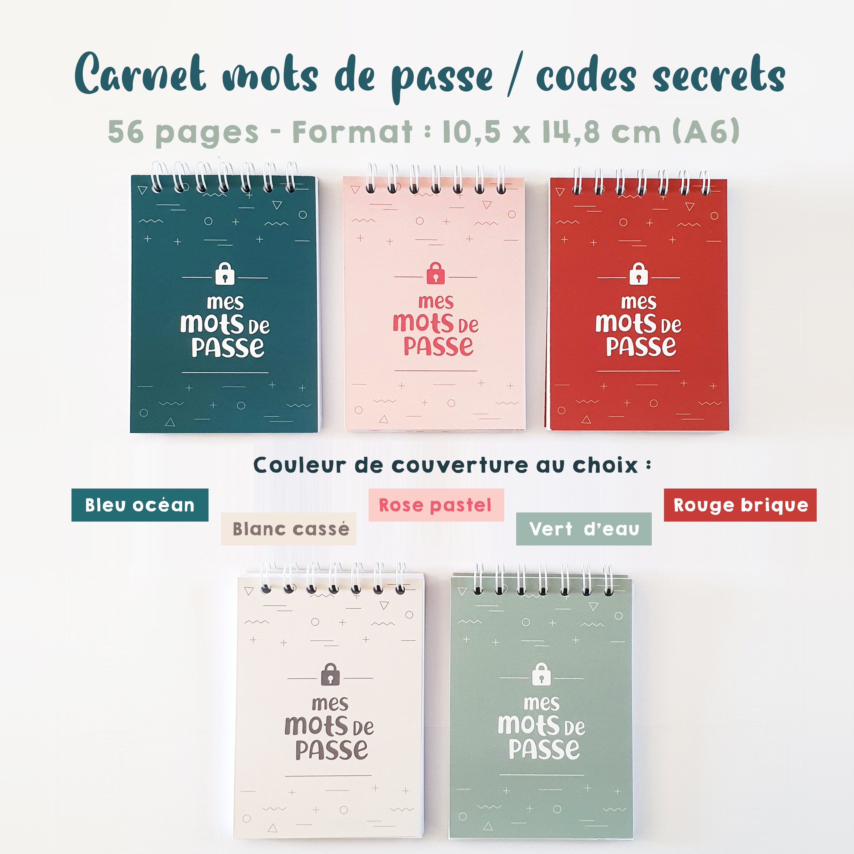 Carnet pour mots de passe et codes secrets - Etsy France