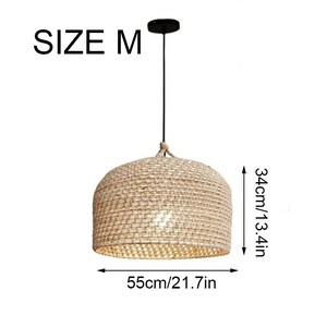 Rope & Rattan Lampshade, Rattan Pendant Light, Rattan Light Fixture ...