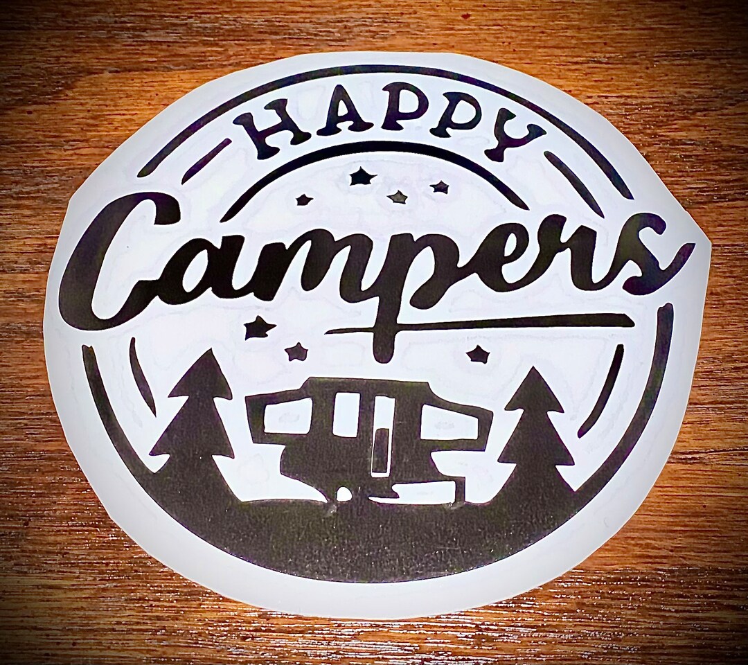 Happy Campers RV Vinyl Sticker, Camping, Rving, Vinyl Sticker, Vinyl ...