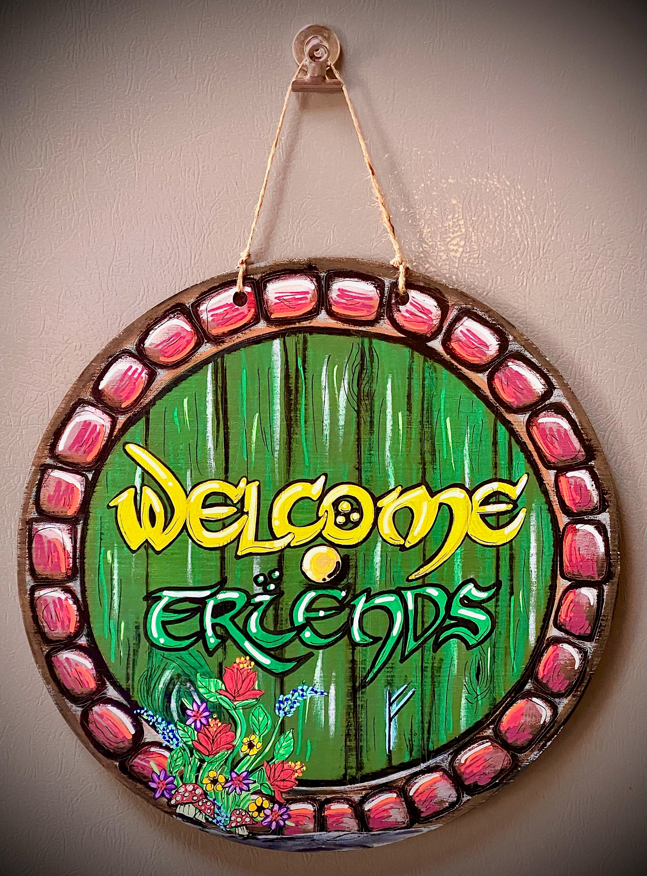 Welcome Friends Hobbit Wood Door Sign, LOTR, Lord of the Rings, the ...