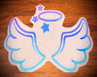 Angel Wings With Gold Halo Decal Sticker - Etsy