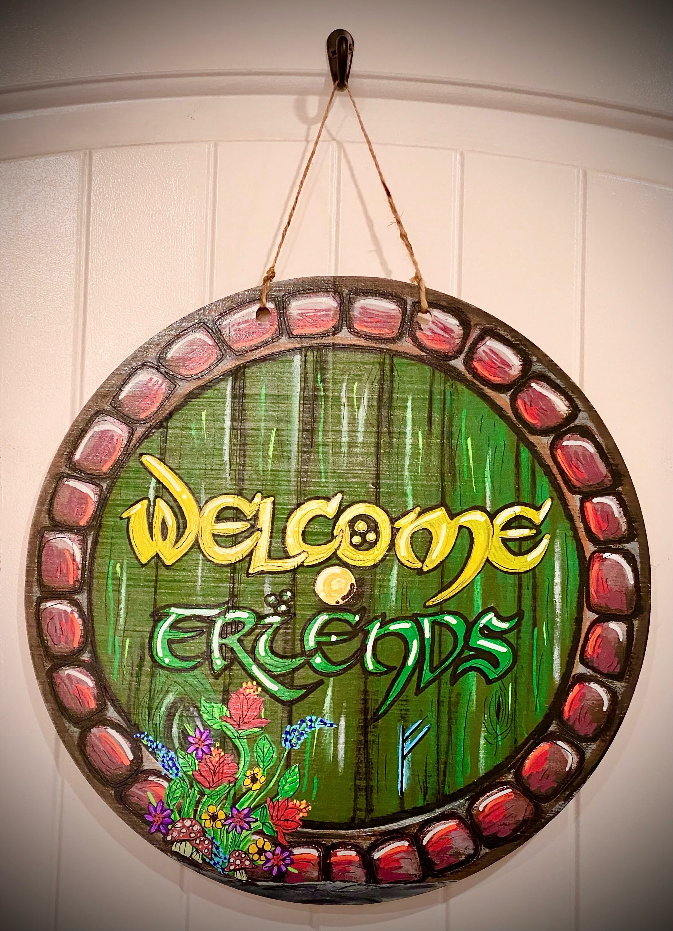 Welcome Friends Hobbit Wood Door Sign, LOTR, Lord of the Rings, the ...
