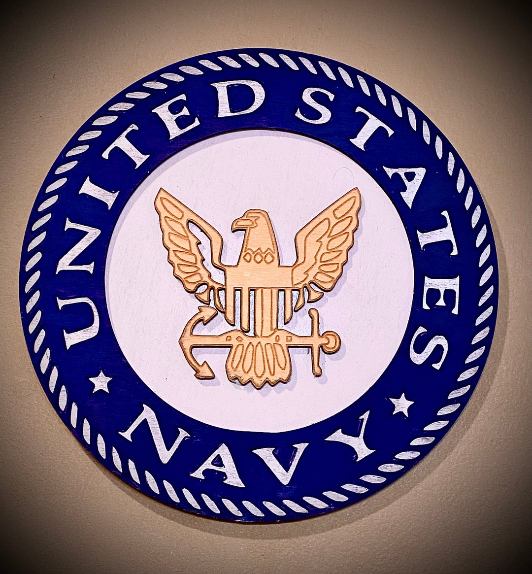 Navy Wood Plaque, Layered, Laser-etched, Laser-cut, Gift, Military, Us ...