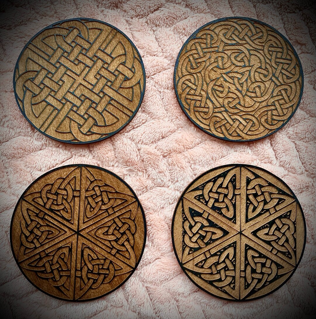 Celtic Coaster Set (8 Pc), Celtic, Coasters, Wood, Coaster Set, Home ...