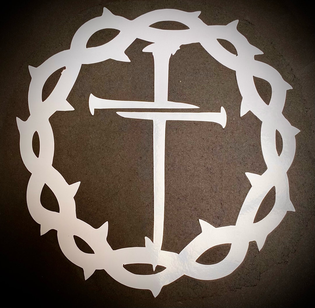 Thorn Crown and Nails Vinyl Sticker, Crown of Thorns, Sticker, Vinyl ...